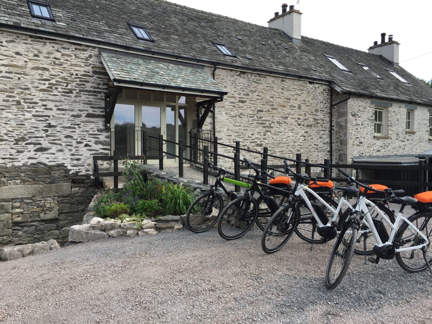Accommodation with secure bike sheds for cyclists